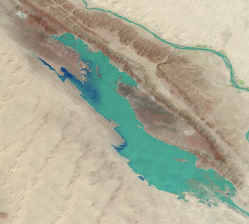 A rare rainstorm swept through the Sahara and filled up dry lakes ...